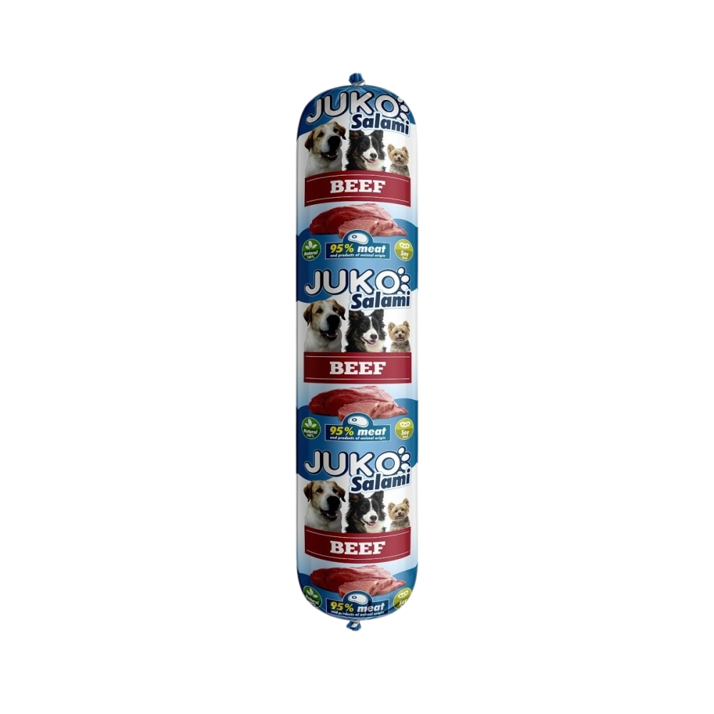 JUKO Salami Beef Dešra šunims (be sojos, 100% natūrali)